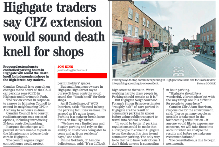 Parking – the Camden CA-U review | For Highgate